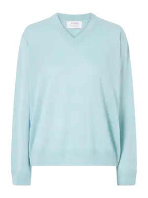 LA LIGNE Ben Silk, Wool, And Cashmere-blend Knit Sweater - Blue