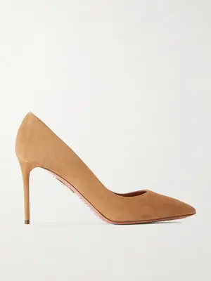 AQUAZZURA Purist 85 Suede Pumps