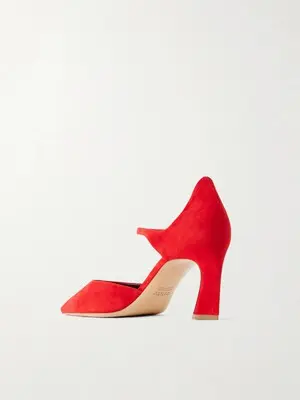 Gabriela Hearst Devil Pump 80 Suede Mary Jane Pumps - Red
