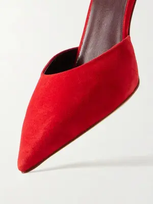 Gabriela Hearst Devil Pump 80 Suede Mary Jane Pumps - Red