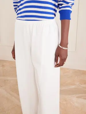 LA LIGNE Colby Cotton-poplin Wide-leg Pants - White