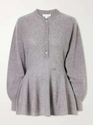 Stella McCartney Wool Peplum Sweater - Gray