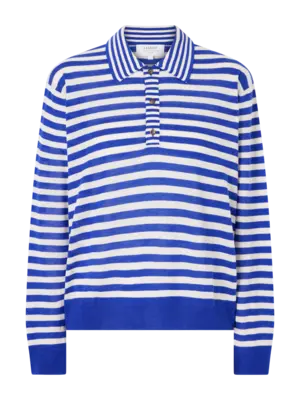 LA LIGNE Ben" Striped Silk, Wool, And Cashmere-blend Polo Sweater - Multi