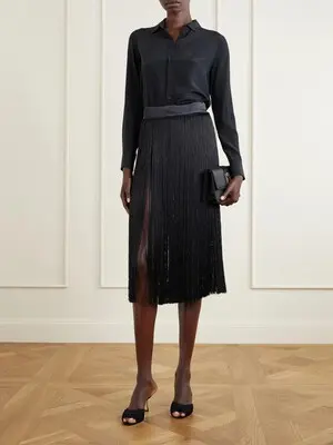 Dolce & Gabbana Fringed Midi Skirt