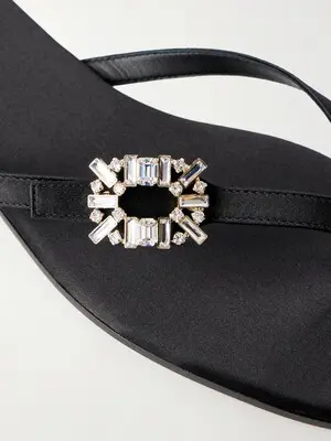 ROGER VIVIER Embellished Satin Thong Sandals
