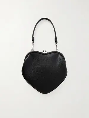 VIVIENNE WESTWOOD Belle Heart Logo-appliquéd Leather-effect Shoulder Bag - Black