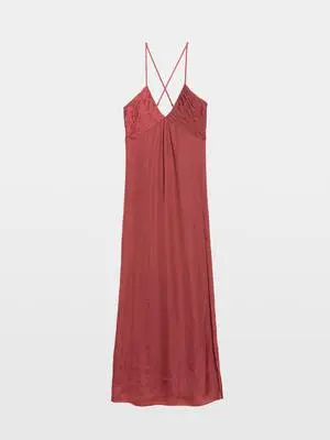 Zadig&Voltaire Rayonne Satin Maxi Dress - Cherry
