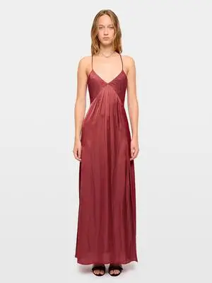 Zadig&Voltaire Rayonne Satin Maxi Dress - Cherry