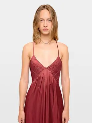 Zadig&Voltaire Rayonne Satin Maxi Dress - Cherry