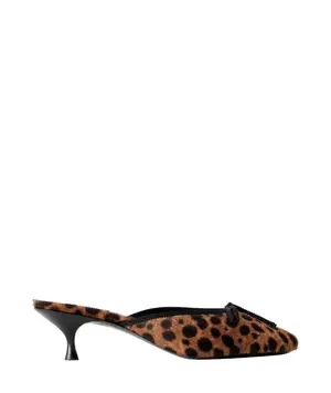 HERBERT LEVINE Leopard-print Pony Hair Pumps With Bow Detailing - Leopard Print