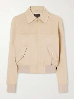 NILI LOTAN Saul Cotton Bomber Jacket Beige