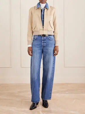 NILI LOTAN Saul Cotton Bomber Jacket - Neutrals