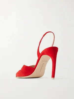 Victoria Beckham Harlow Mask Suede Sandals - Red