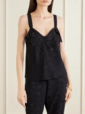 Maison Mayle Floral Jacquard Silk Top