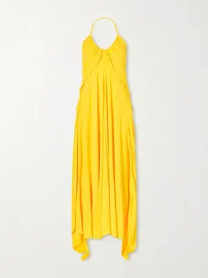 Alaïa Halter Jersey Maxi Dress - Yellow