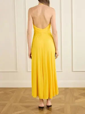 Alaïa Halter Jersey Maxi Dress