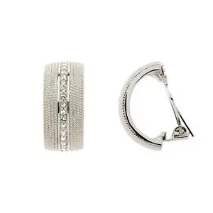 EMMA HOLLAND JEWELLERY Platinum & Crystal Clip On Earrings - Silver