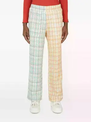 (DI)VISION Check-pattern Contrasting-panel Trousers