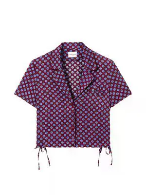 Claudie Pierlot Cropped Geometric Pattern Shirt - Red