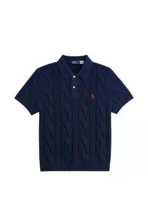 Polo Ralph Lauren Cable Knit Polo Shirt - Blue