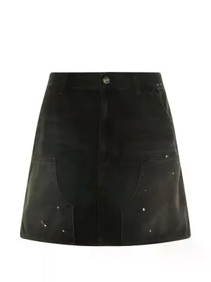 Carhartt Work In Progress Maeve Mini Skirt With Paint Splatter Detail - Black
