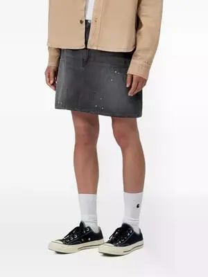 Carhartt Work In Progress Maeve Mini Skirt With Paint Splatter Detail - Black