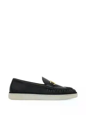 FERRAGAMO Gancini Ornament Loafers - Black