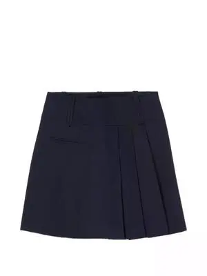 Claudie Pierlot Short Wool Blend Skirt - Blue
