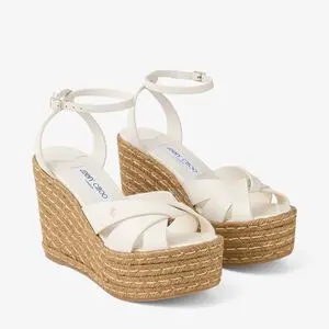 JIMMY CHOO Korra 100 Nappa Leather Wedge Sandals