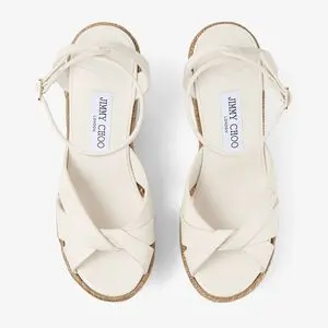 JIMMY CHOO Korra 100 Nappa Leather Wedge Sandals