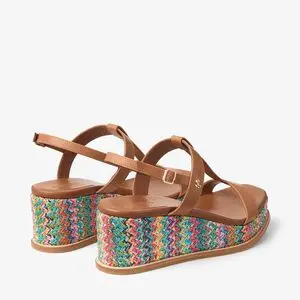 JIMMY CHOO Theia Wedge 60 Chevron Raffia Sandal Wedges