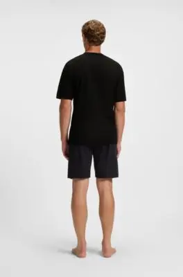 BOSS Logo Beach T-shirt In Cotton With Uv Protection