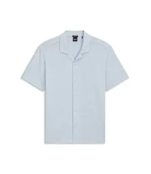 BOSS Regular-fit Shirt In Cotton And Linen - Light Blue