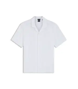 BOSS Regular-fit Shirt In Cotton And Linen - White