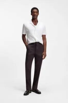 BOSS Regular-fit Shirt In Cotton And Linen