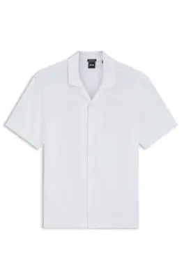 BOSS Regular-fit Shirt In Cotton And Linen
