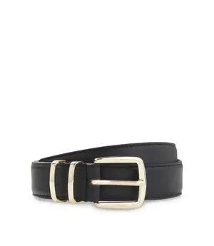 BOSS Leather Belt With Twin Metal Keeper - Black