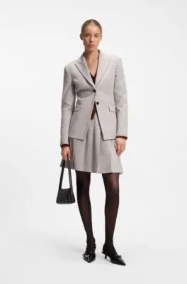 Hugo Pleated Mini Skirt With Micro Check