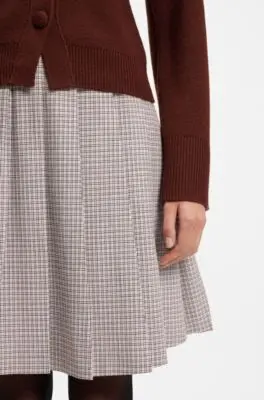 Hugo Pleated Mini Skirt With Micro Check
