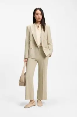 BOSS Regular-fit Blazer In Textured Slub Fabric