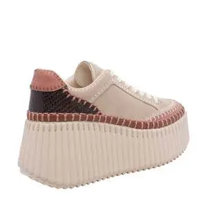 Chloé Nama Wedge Platform Sneakers - Cream