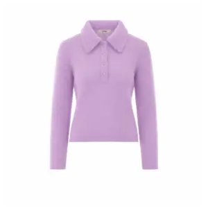 Chloé Alpaca Wool Blend Long-sleeve Polo Top - Purple