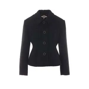 Chloé Virgin Wool Blend Jacket With Peak Lapels - Black