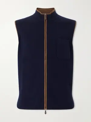 N.peal Organic Cashmere Gilet - Blue