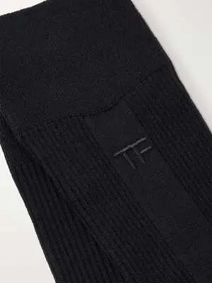 TOM FORD Logo-embroidered Ribbed Cotton Socks