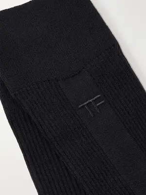 TOM FORD Logo-embroidered Ribbed Cotton Socks