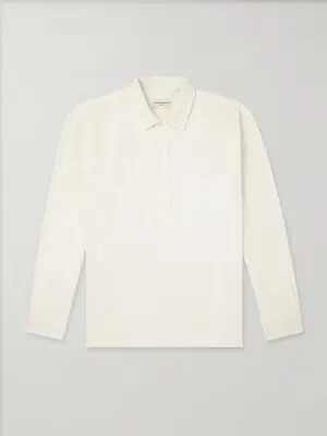 Officine Générale Jordy Cotton-twill Polo Shirt - Neutrals
