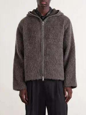 Our Legacy Brushed-knit Zip-up Hoodie