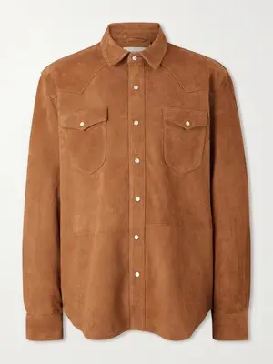 Officine Générale Marshall Suede Jacket - Brown