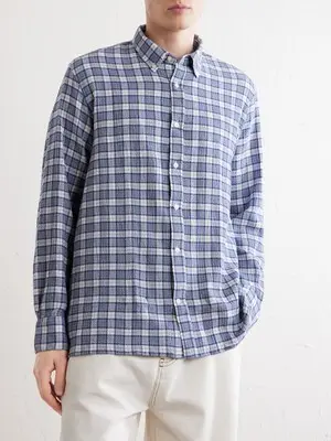Officine Générale Arsene Checked Cotton-blend Shirt